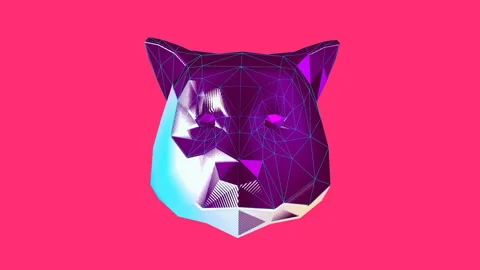 Minimal animation gif art. 3d tiger face... | Stock Video | Pond5