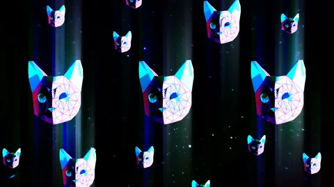 Minimal animation gif art. 3d Cat patter... | Stock Video | Pond5