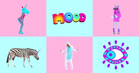 Minimal animation gif set. Unicorn mood.... | Stock Video | Pond5