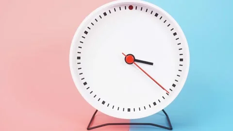 Minimal clock no number isolated on pink... | Stock Video | Pond5