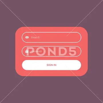Minimal flat color login form ui template design Illustration #77624880