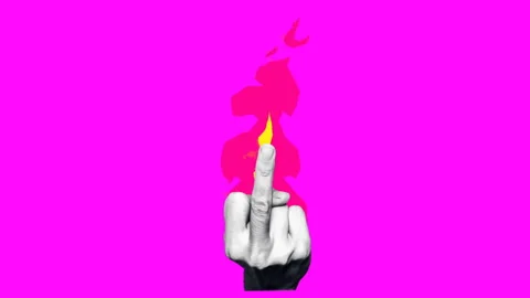 Minimal motion gif design. Middle finger... | Stock Video | Pond5
