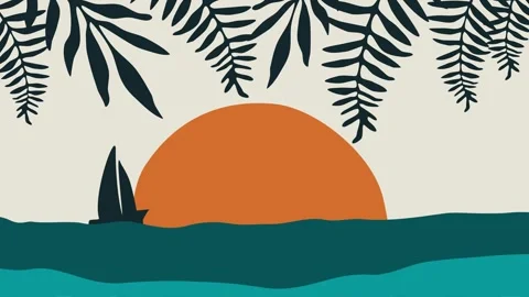 Minimal Mountain Land Space Illustration... | Stock Video | Pond5