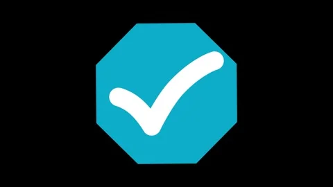Minimal octagonal shape with a check mar... | Stock Video | Pond5