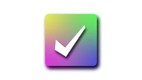 Minimal simple 3d square shape check mar... | Stock Video | Pond5