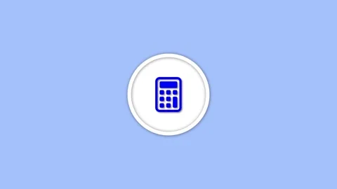Minimalist calculator icon on a blue bac... | Stock Video | Pond5