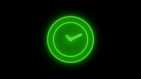 Minimalist Neon Clock Isolated Animation... | Stock Video | Pond5