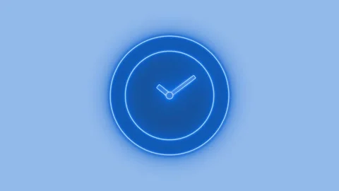 Minimalist Neon Clock Isolated Animation... | Stock Video | Pond5