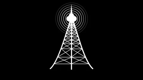 Minimalist Radio Tower Animated, Telecom... | Stock Video | Pond5