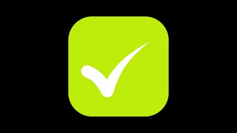 Minimalist simple square check mark icon... | Stock Video | Pond5
