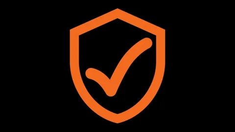 Minimalist tick mark inside a shield sym... | Stock Video | Pond5