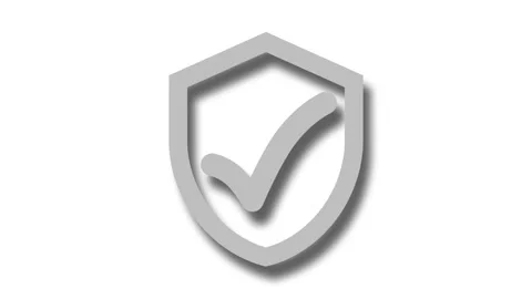 Minimalist tick mark inside a shield sym... | Stock Video | Pond5