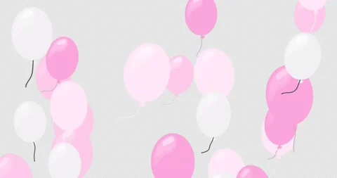 Minimalistic overlay with pink balloons ... | Stock Video | Pond5