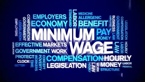 Minimum Wage animated word cloud,animati... | Stock Video | Pond5