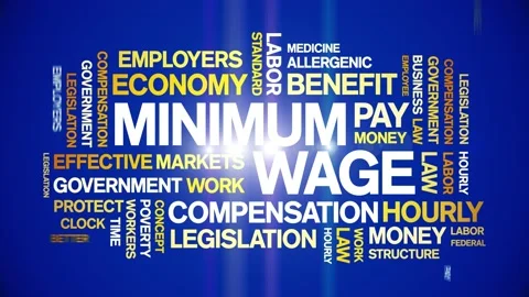 Minimum Wage animated word cloud,animati... | Stock Video | Pond5
