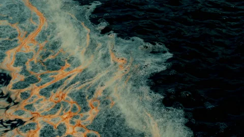 Mining acid water pollution. Toxic water... | Stock Video | Pond5