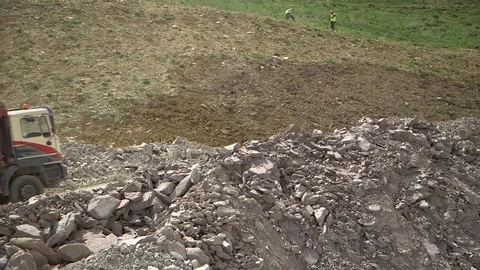 Mining a cement marl quarry to produce c... | Stock Video | Pond5