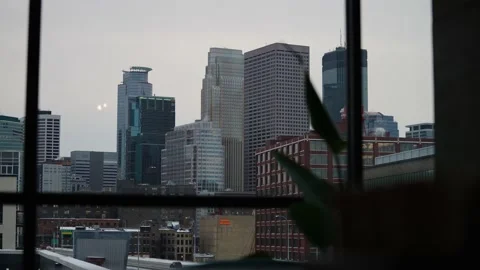 Minneapolis City Skyline Through the Win... | Stock Video | Pond5