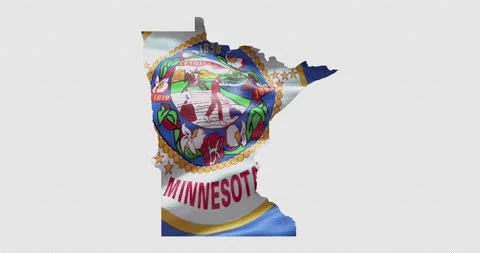 Minnesota state map with waving flag. St... | Stock Video | Pond5
