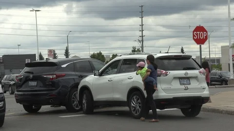 Minor car accident in parking lot of sho... | Stock Video | Pond5