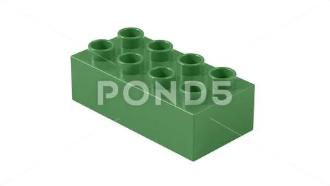 Mint Green Plastic Lego Block Isolated on a White Background ...