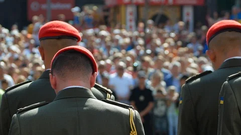Minute of silence at military soldiers r... | Stock Video | Pond5
