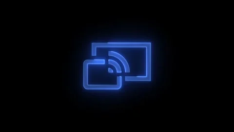 Miracast logo large stroke icon glowing ... | Stock Video | Pond5