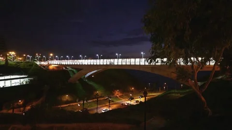 MIRAFLORES LIMA PERU BRIDGE AT NIGHT FU... | Stock Video | Pond5