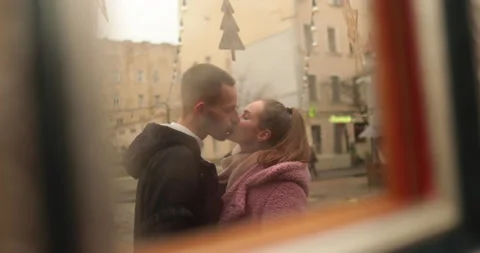 Mirror reflection of a couple in love, t... | Stock Video | Pond5
