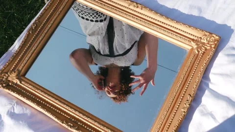 Mirror reflection of Funny artistic beau... | Stock Video | Pond5