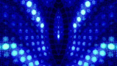 mirrored blue animation with tunnel opti... | Stock Video | Pond5