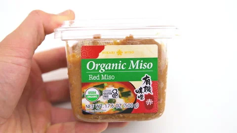 Miso soybean paste, red miso product lab... | Stock Video | Pond5