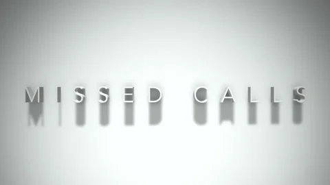 missed calls 3D title animation white te... | Stock Video | Pond5