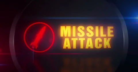 Missile Attack symbol light flashing on ... | Stock Video | Pond5