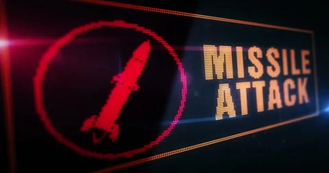 Missile Attack symbol light flashing on ... | Stock Video | Pond5