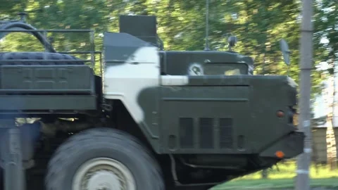 Missile system C300 is driving along str... | Stock Video | Pond5