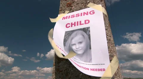 Missing person poster with photo of chil... | Stock Video | Pond5