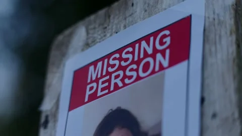 Missing Person Sign Placed On Post, Cine... | Stock Video | Pond5