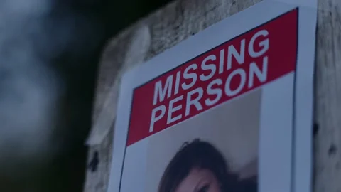 Missing Person Sign Placed On Post, Cine... | Stock Video | Pond5