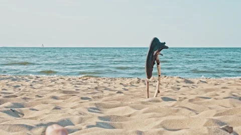 Missing Swimmer Lost Barefoot Shoe Hangi... | Stock Video | Pond5