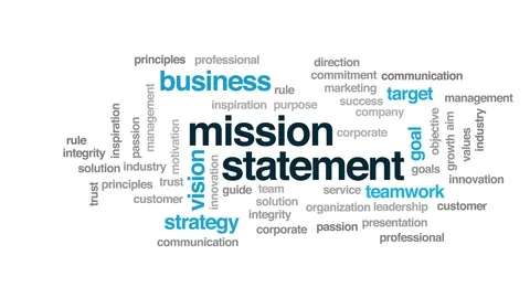 Mission statement animated word cloud. K... | Stock Video | Pond5
