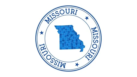 Missouri intro. Badge with the circular ... | Stock Video | Pond5