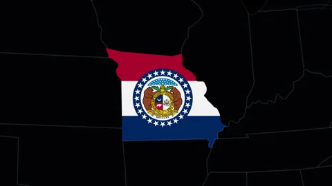 Missouri state flag blue United States m... | Stock Video | Pond5