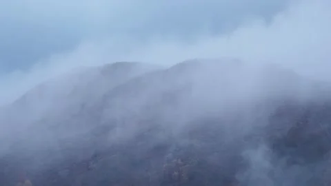 Mist and cloud blowing around Todd Crag ... | Stock Video | Pond5