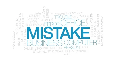 Mistake animated word cloud. Kinetic typ... | Stock Video | Pond5