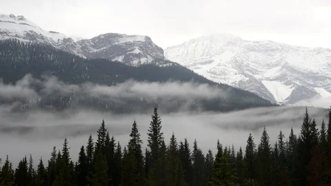 Misty mountain view of Banff National Pa... | Stock Video | Pond5