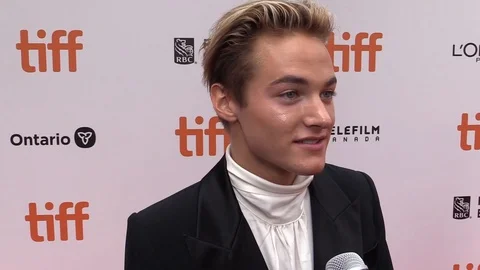 Mitchell Hoog on red carpet in interview... | Stock Video | Pond5