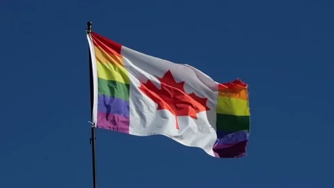 A mix of a Canadian Flag with LGBT wavin... | Stock Video | Pond5