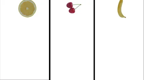 mixed fruits 3 way split screen | Stock Video | Pond5