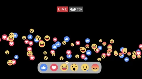 Mixed of reactions emoji in streaming li... | Stock Video | Pond5
